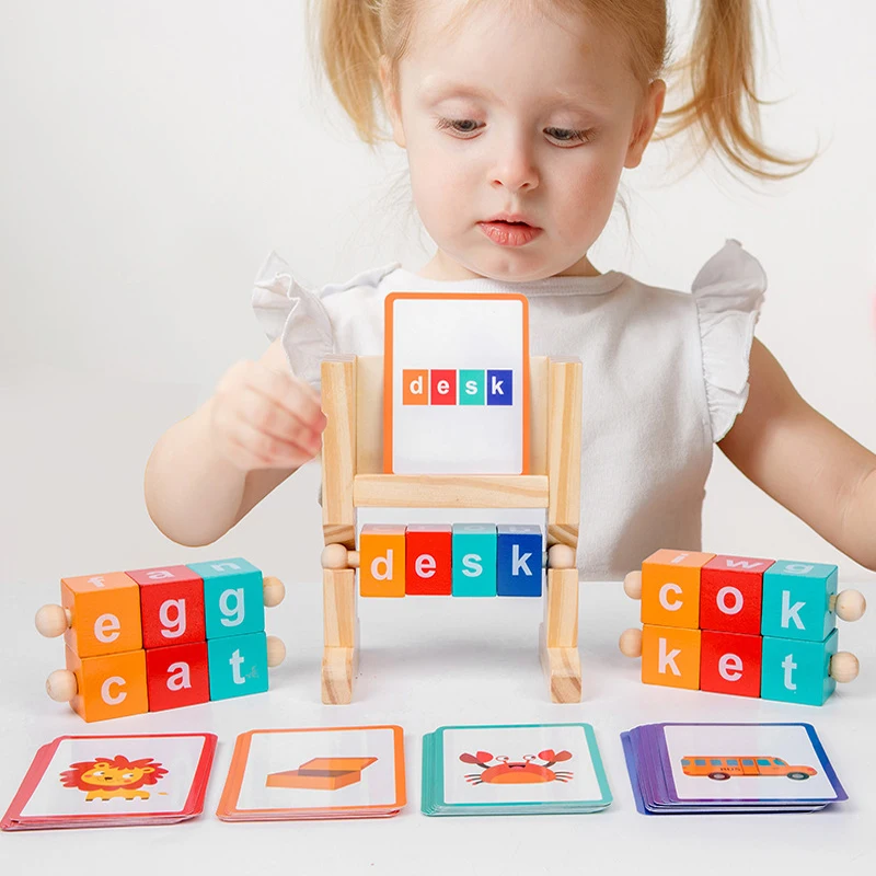 Wooden-Educational-Toys-Spelling-Block-for-Kids-Learning-English ...