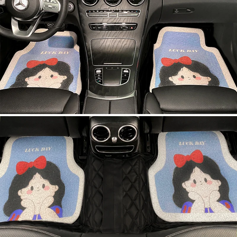 Cartoon-Princess-Silk-Circle-Universal-Car-Foot-Mat-Single-Piece-Main ...