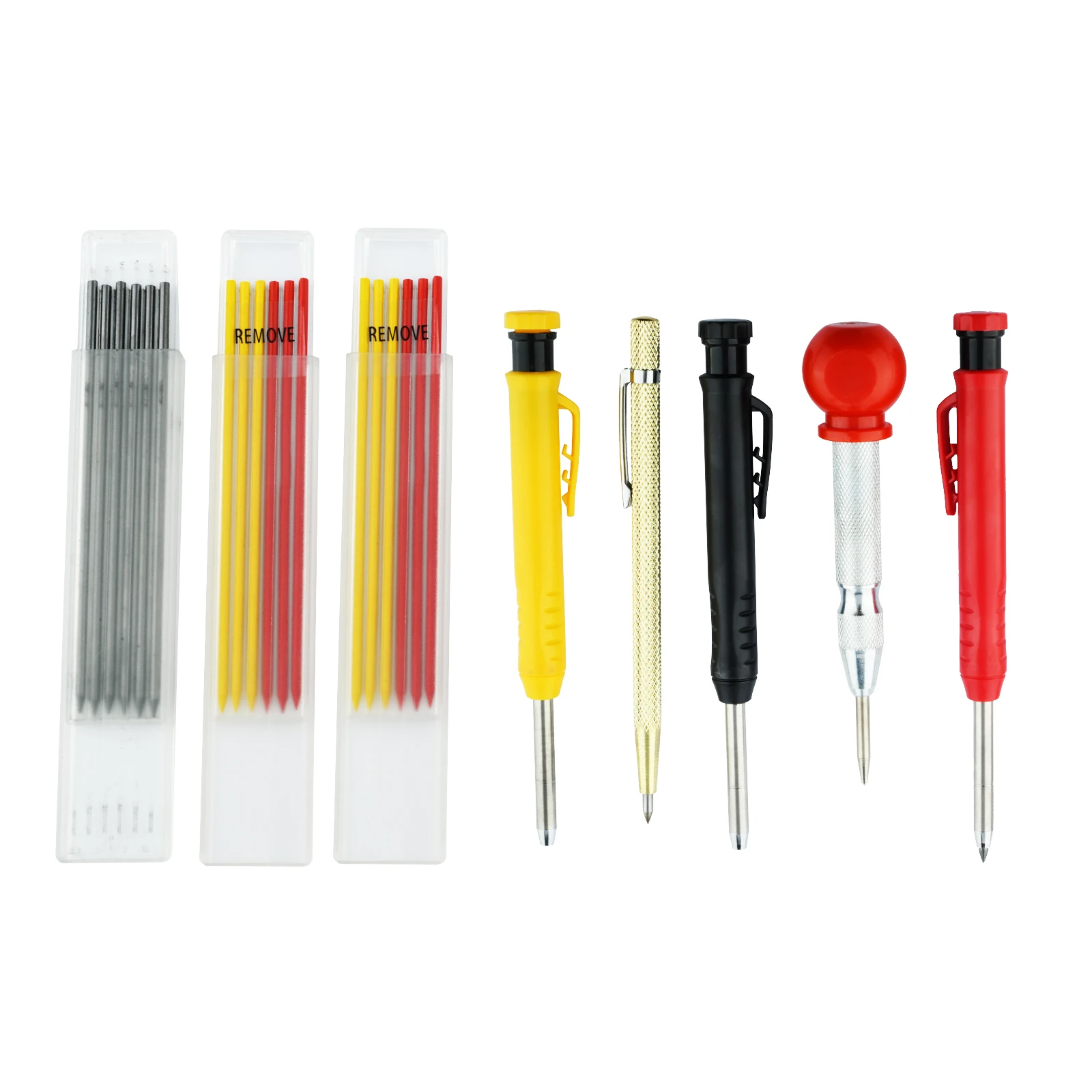 5pcs Solid Mechanical Carpenter Pencils + 3 Box Refills Automatic ...