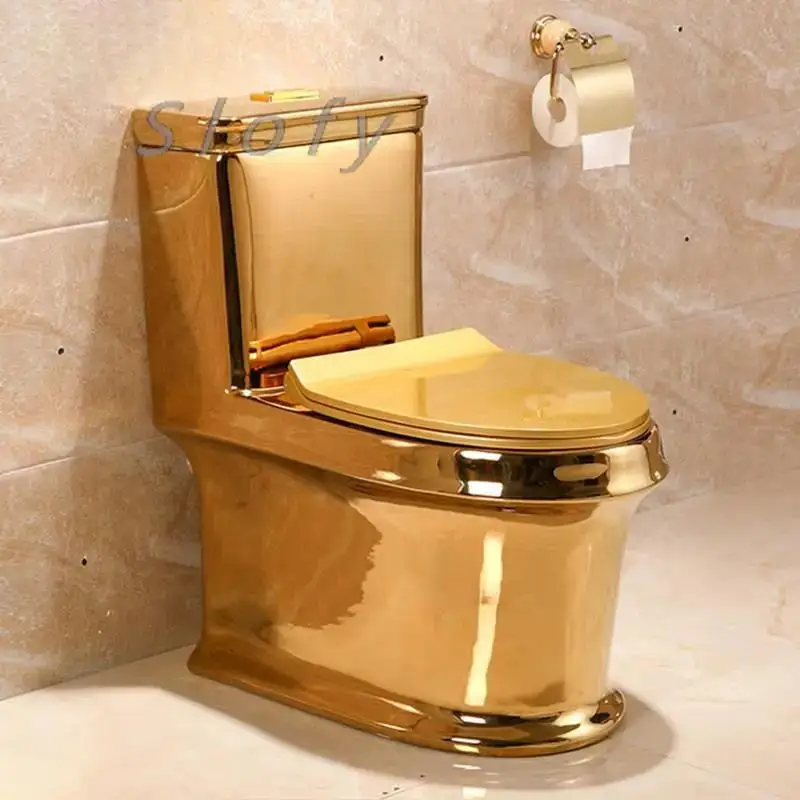 Inodoro-dorado-de-una-pieza-inodoro-de-cer-mica-de-lujo-moderno-potente ...