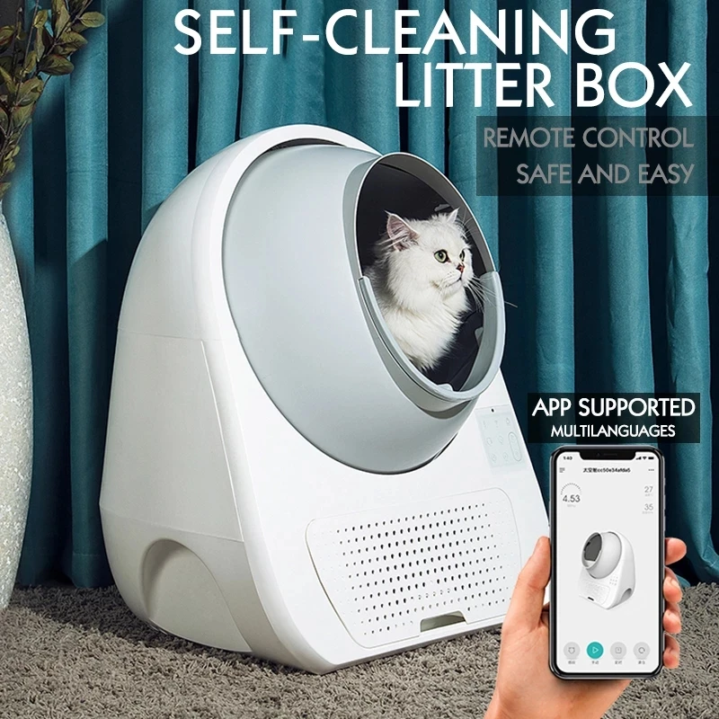 Caja-de-arena-autom-tica-inteligente-para-gatos-cerrada-Arenero-Gato ...
