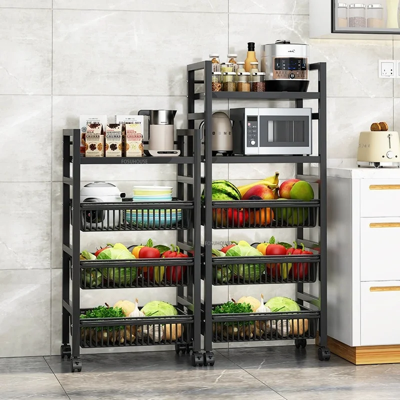 Kitchen-Utility-Cart-Multifunction-Oven-Microwave-Rack-Moving-Floor ...
