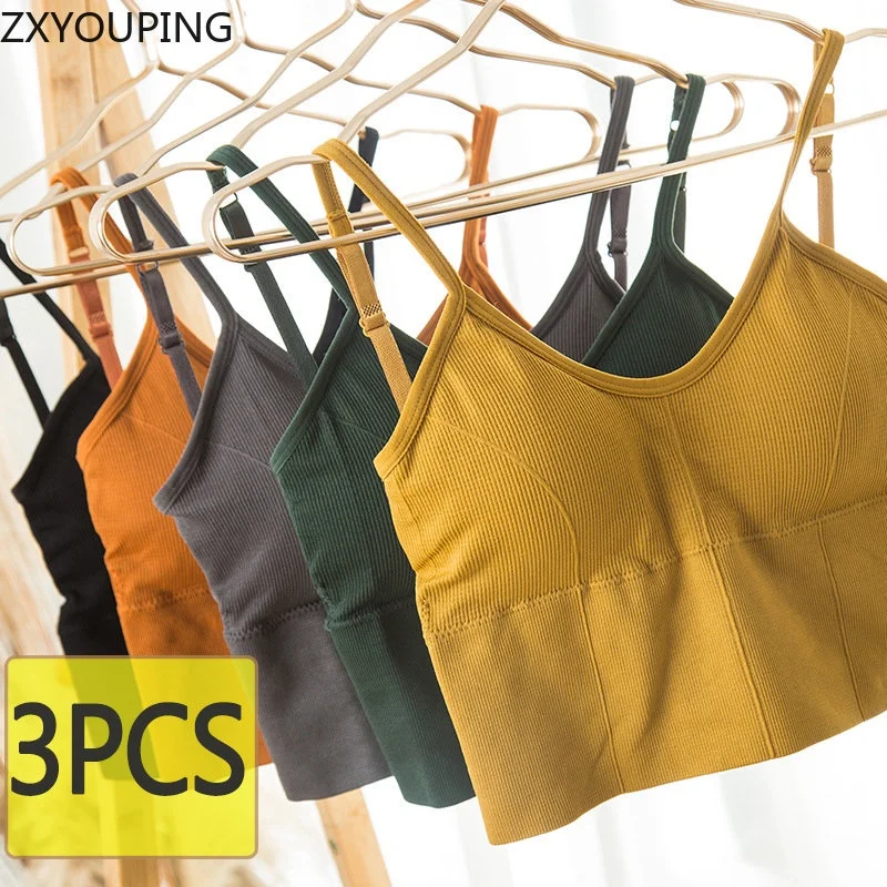 3PCS Women‘s Sports Bra Large Bust Wirefree Non Padded Athletic Bra ...
