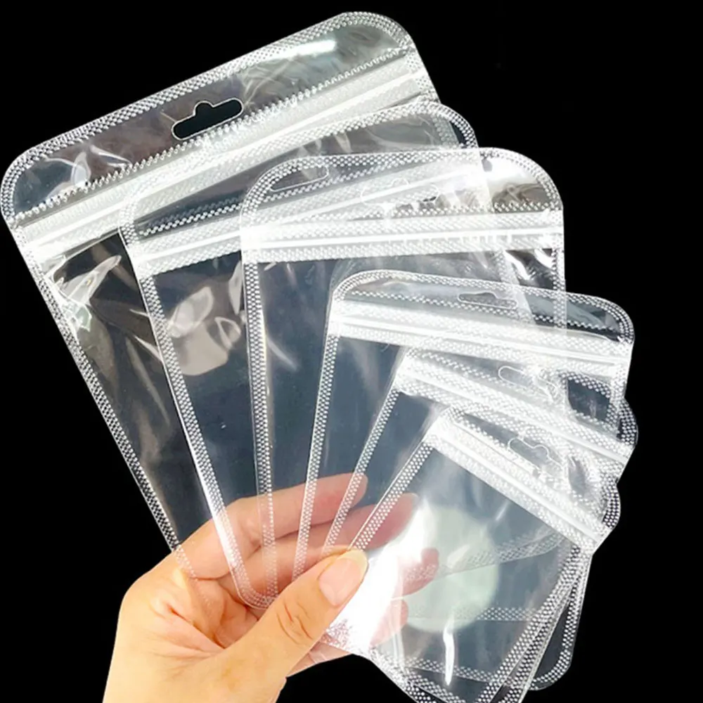 50pcs/lot Thicken Plastic Bags Clear Zip Lock Pouches For Diy Jewelry ...