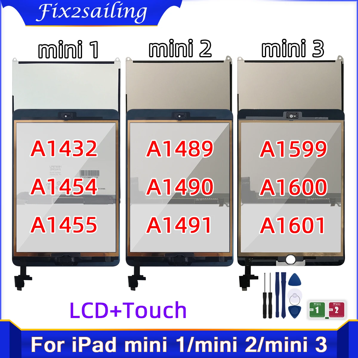 LCD con pantalla táctil probada para iPad Mini1, Mini2, Mini3, A1432 ...