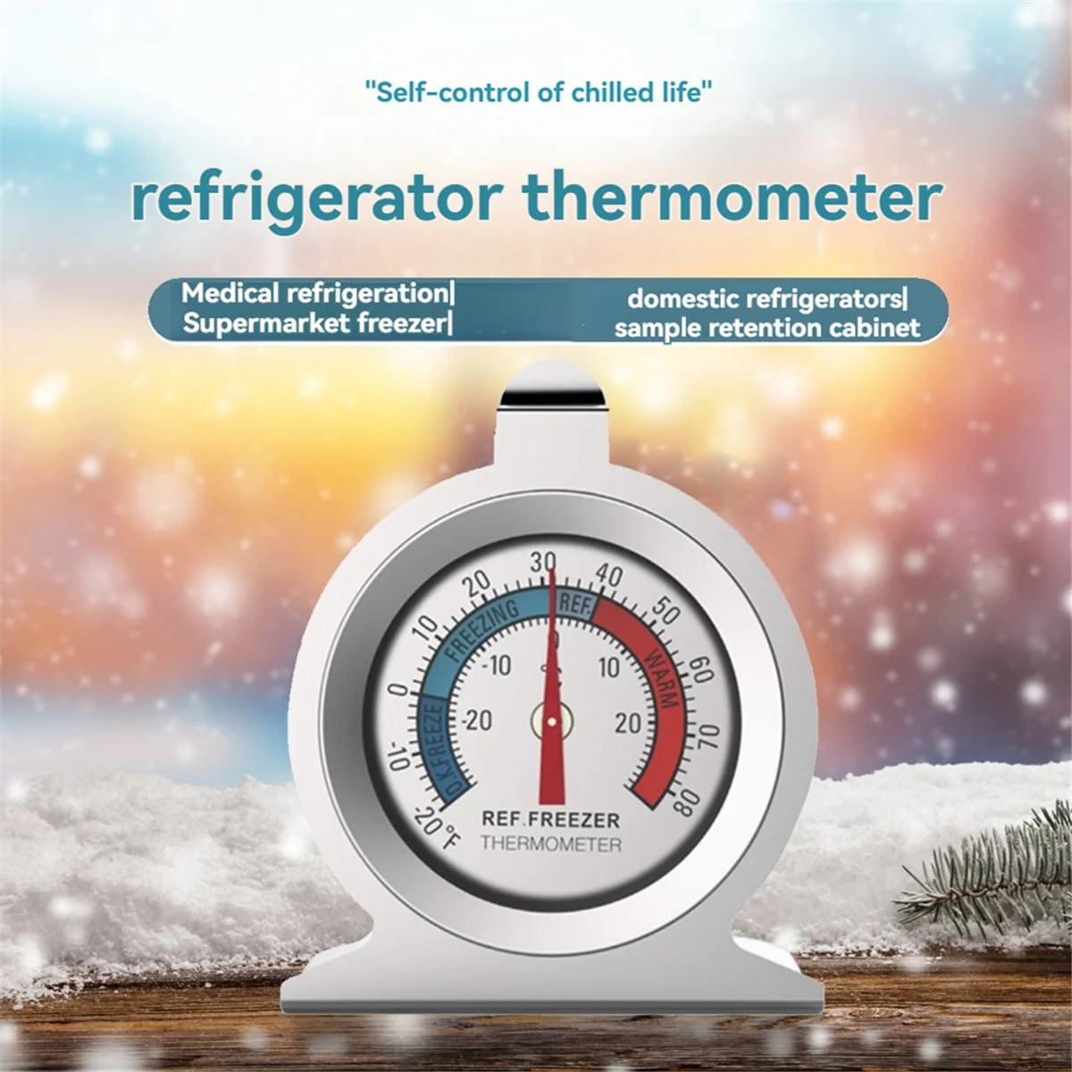 HOT 2 Pcs Refrigerator Thermometer 20℃-20℃/-20℉-80℉ Fridge Analog ...