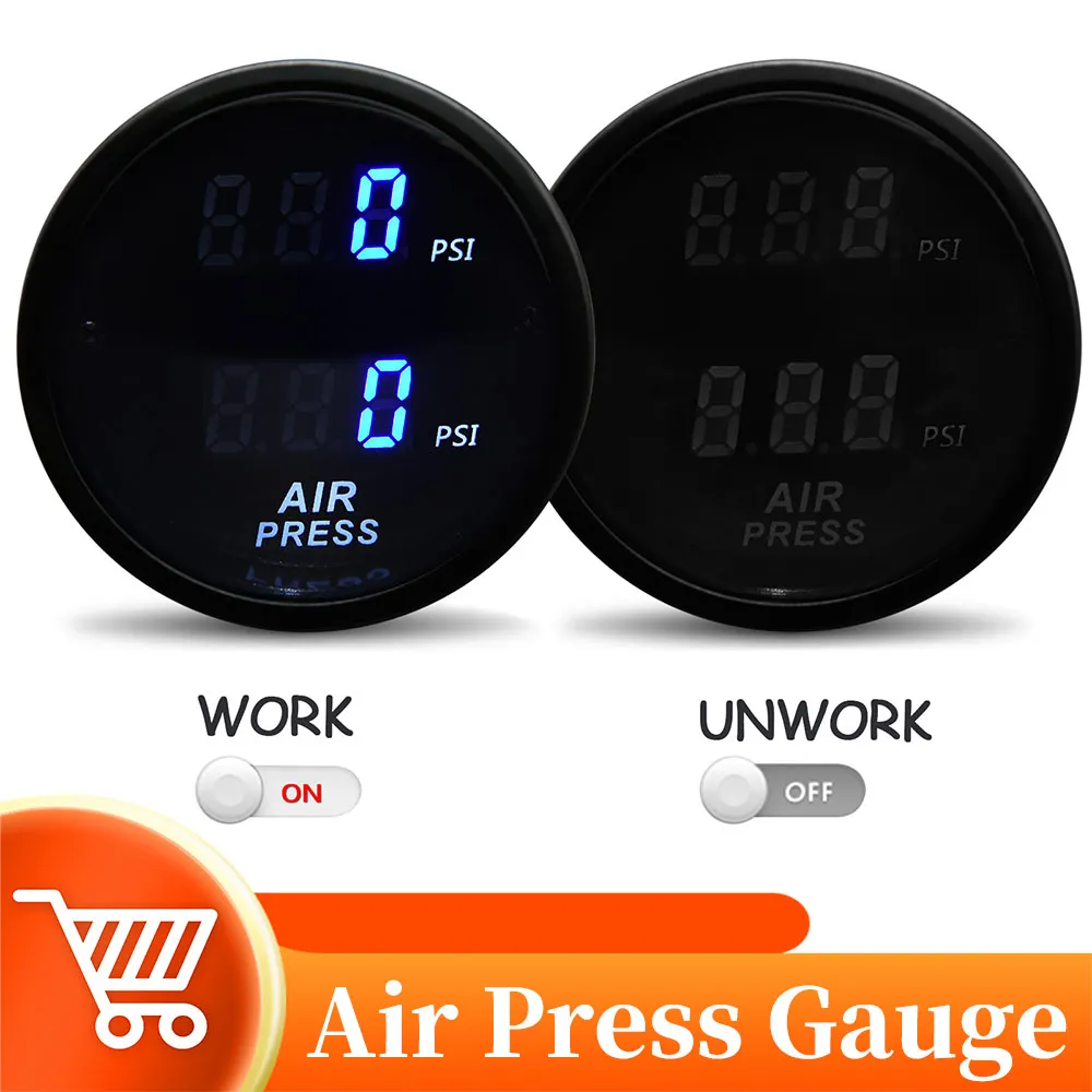 52mm-Air-Suspension-Pressure-Gauge-Blue-LED-PSI-Dual-Digital-Display ...