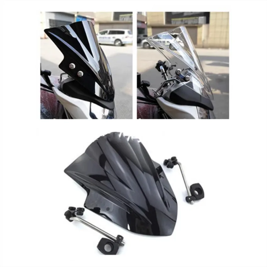 Brand New Motorcycle Windshield Windscreen With adjustable bracket Wind ...