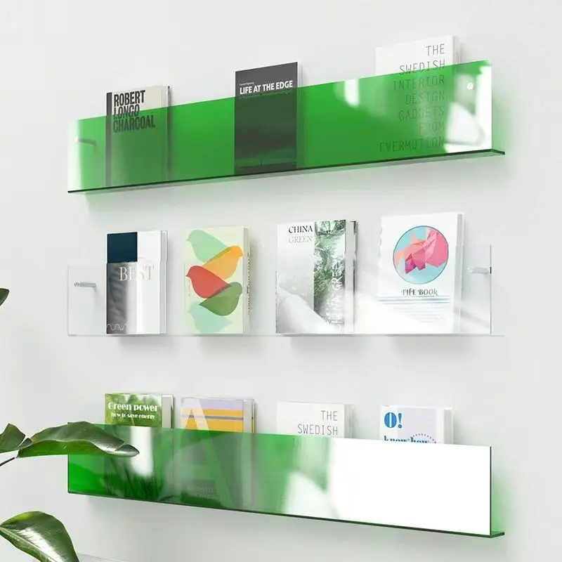 Colorful-Acrylic-Floating-Bookshelf-Invisible-Wall-Shelf-Literature ...
