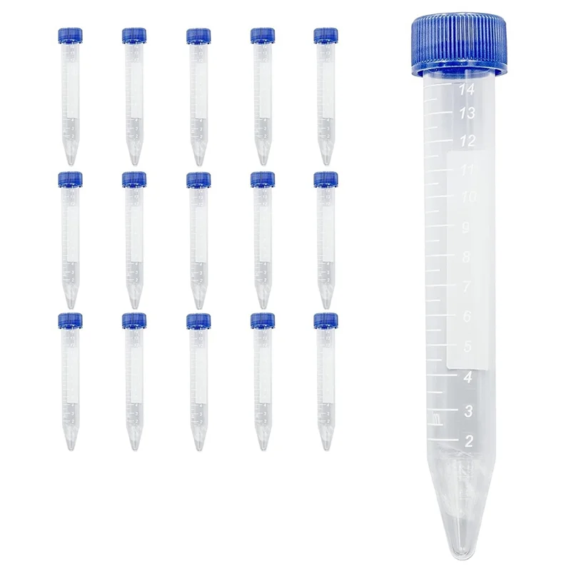 Scientific-Conical-Centrifuge-Tubes-15ML-50-Pack-Plastic-Test-Tube-with ...