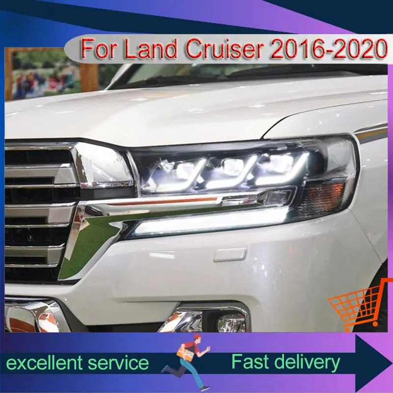Car-For-Toyota-Land-Cruiser-2016-2021-FJ200-LC200-Headlights-DRL-Day ...