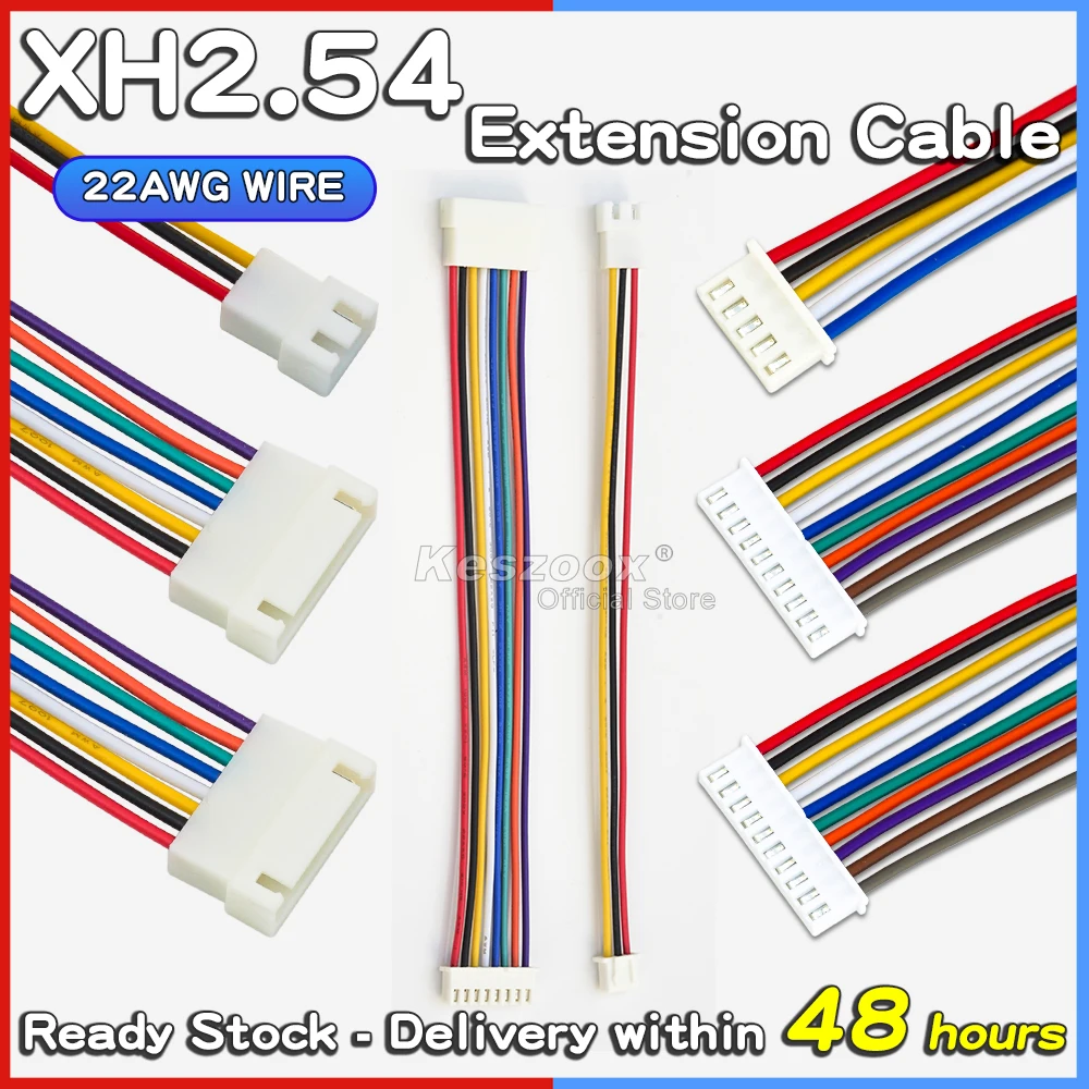 Keszoox-JST-XH2-54mm-Extension-Cable-Connector-2-10Pin-Male-Female-Connectors-Length-10-100cm ...