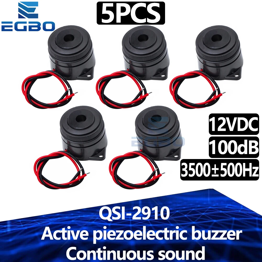 5PCS-EGBO-QSI-2910-100DB-buzzer-29-5x24-5mm-DC-12V-Active-piezoelectric ...