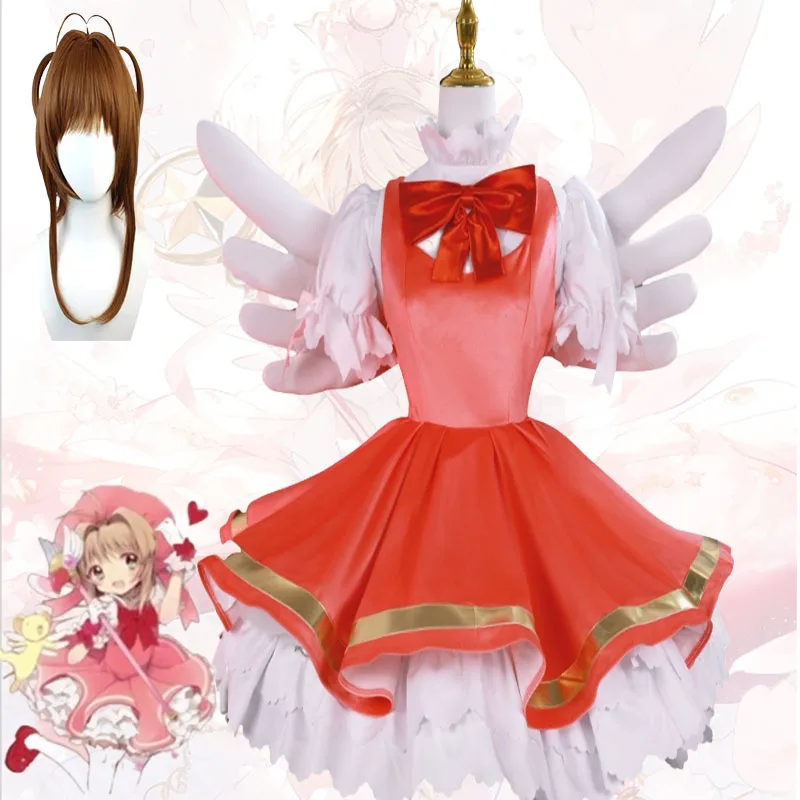 Disfraz-de-Anime-Sakura-Cardcaptor-Card-Captor-peluca-rosa-vestido ...
