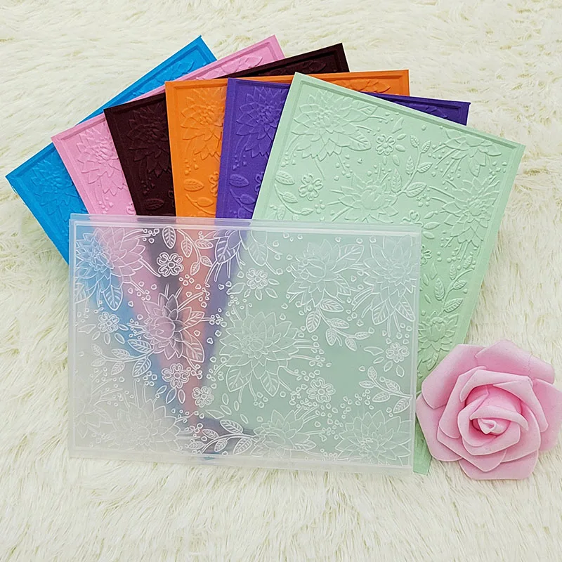 2022 New Chrysanthemum Field 3d Embossed Folder For Handmade Brick Wall ...