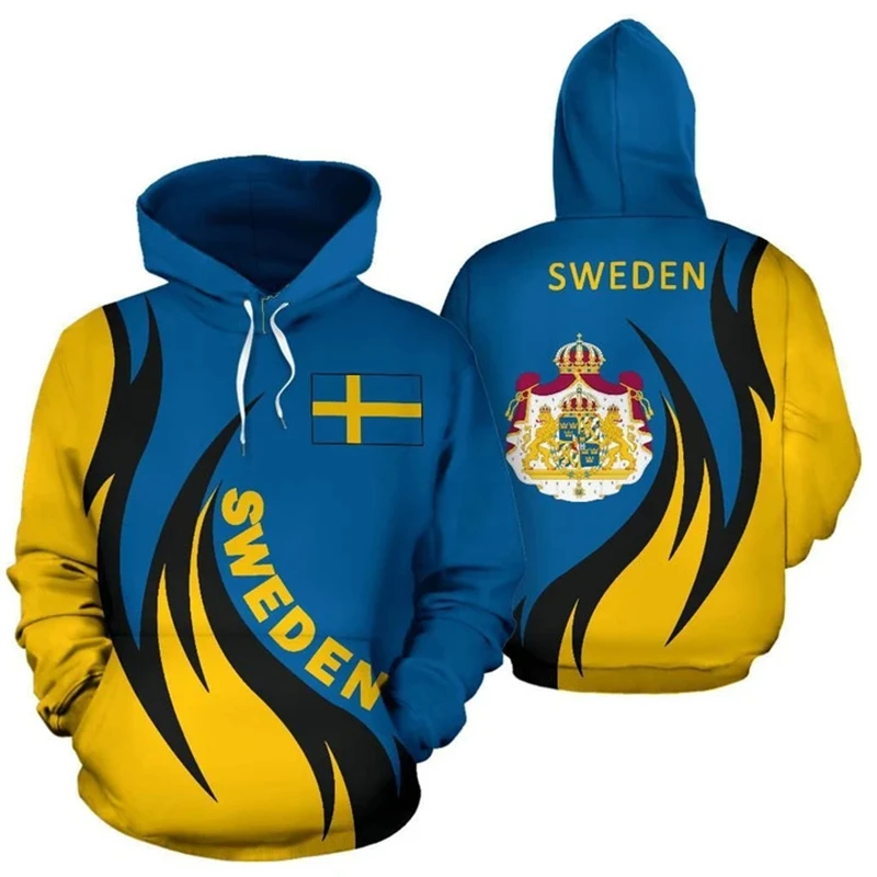 Sweden-National-Emblem-Graphic-Sweatshirts-Swedish-Flag-3D-Printed ...