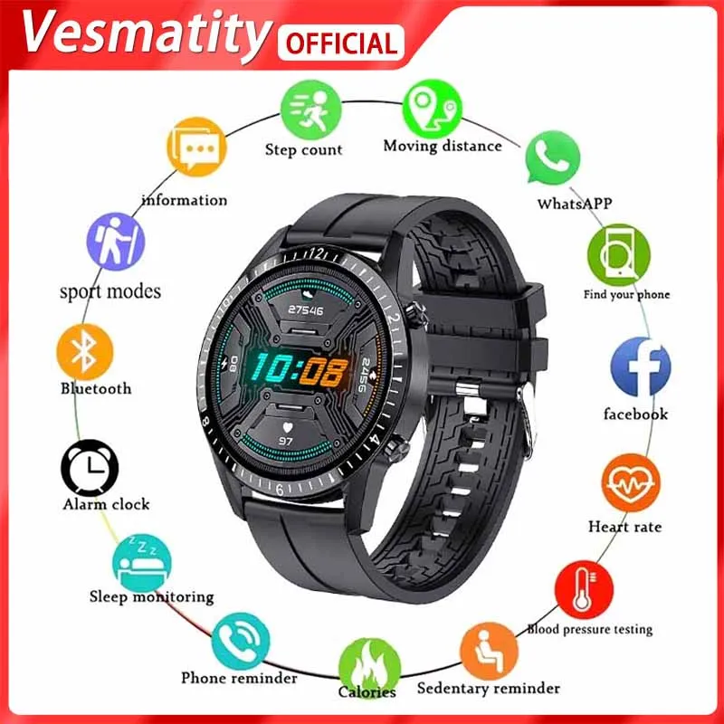 Smart-Watch-Heart-Rate-Blood-Oxygen-Blue-Tooth-Phone-Call-Music-Sports ...