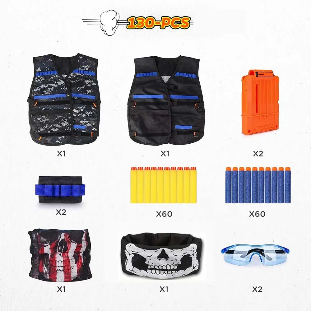 Nerf Vest Kids Tactical Vest Kit For Nerf Guns N-Series With Refill ...