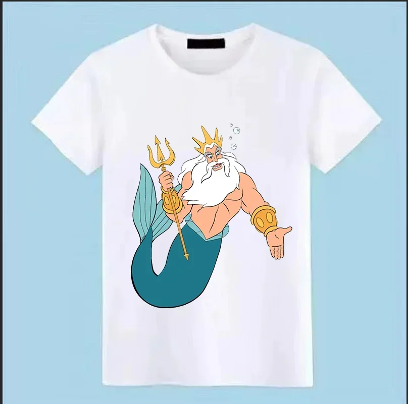 Disney-Mermaid-Sea-King-T-shirt-Men-s-Children-s-Fashion-Casual-Sports ...