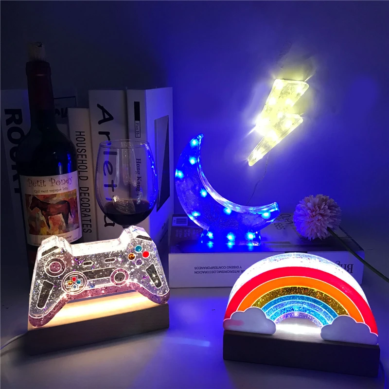 Moon-Cloud-Night-Light-Epoxy-Resin-Mold-DIY-Game-Console-Rainbow ...