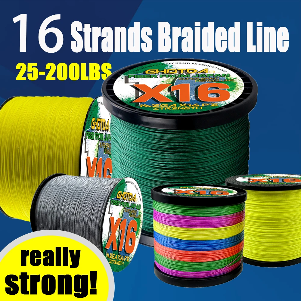 300M-500M-1000M-100M-Braided-Fishing-Line-16-Strands-PE-Smooth-Super ...