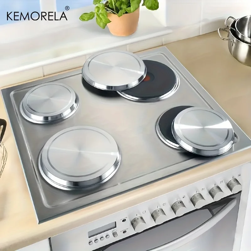 4PCS-Kitchen-Electric-Stove-Burner-Covers-Rustproof-Stainless-Steel ...