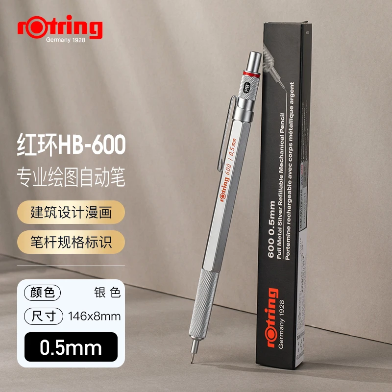 Rotring 600 Mechanical Pencil - All-Metal Body, 0.5mm & 0.7mm Lead ...