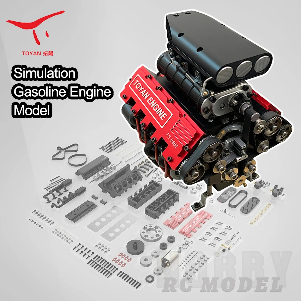 TOYAN-Simulation-Gasoline-Engine-Model-FS-V800-28CC-8-Cylinder-4-Stroke ...