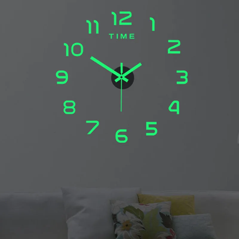 3d Luminous Wall Clock Free Shipping | Wall Clocks Modern Living Room ...