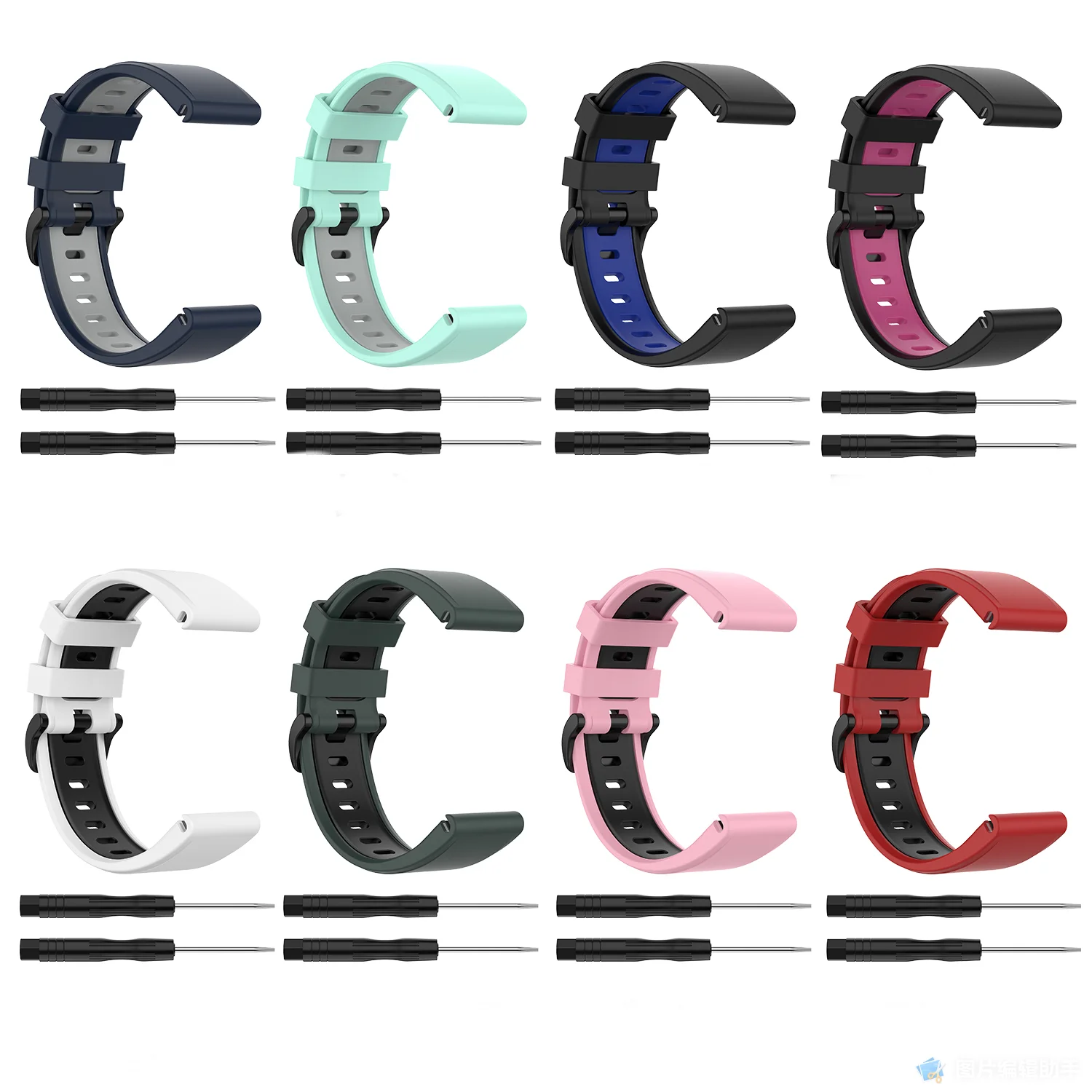 Sport Silicone two color Watch band Wrist strap for Garmin Fenix 7S 7 ...