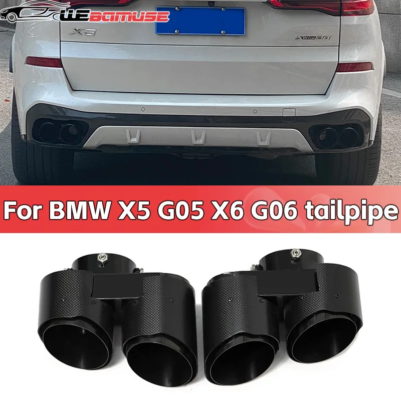 Quad-Carbon-Fiber-Exhaust-Tip-For-BMW-X5-G05-X6-G06-X7-G07-Muffler-Tip ...