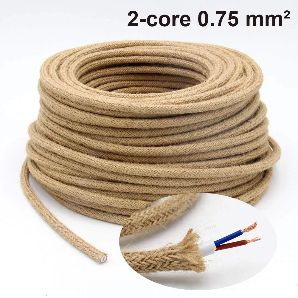 2-Core-0-75-mm-Hemp-Braided-Flexible-Cable-Electrical-Wire-5m-10m-20m ...