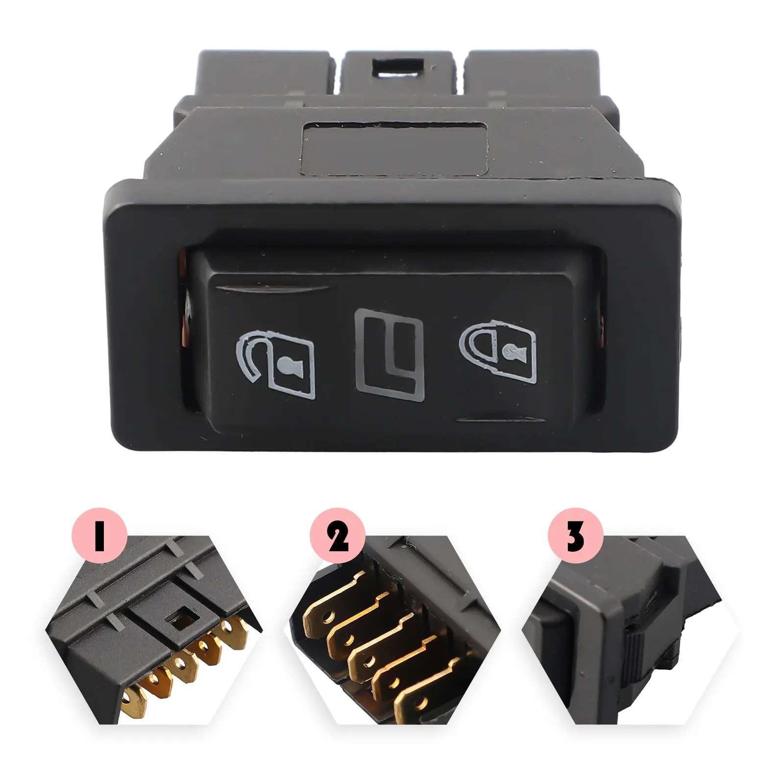 1pc-12V-20A-3-In1-Universal-Car-5pins-DPDT-Power-Door-Glass-Switch-Door ...