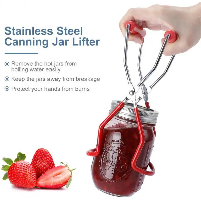 Canning-Jar-Lifter-Stainless-Steel-Can-Tongs-Clip-Heat-Resistance-Anti ...