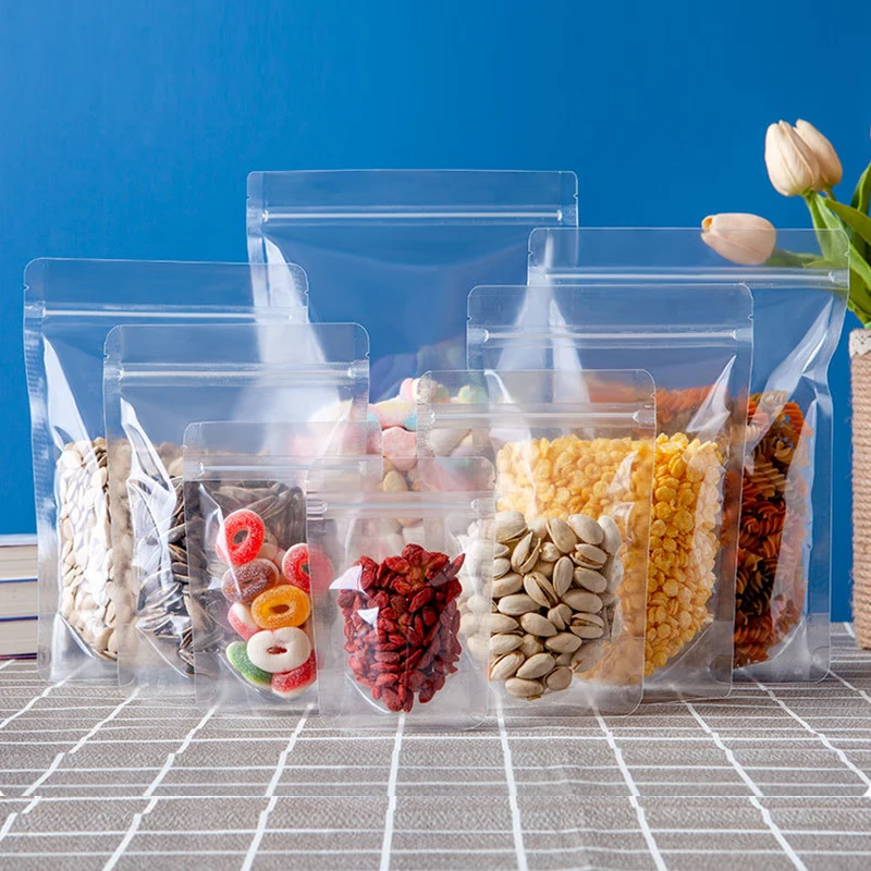 50Pcs-Resealable-Stand-Up-High-Clear-Heat-Sealing-Plastic-Storage ...