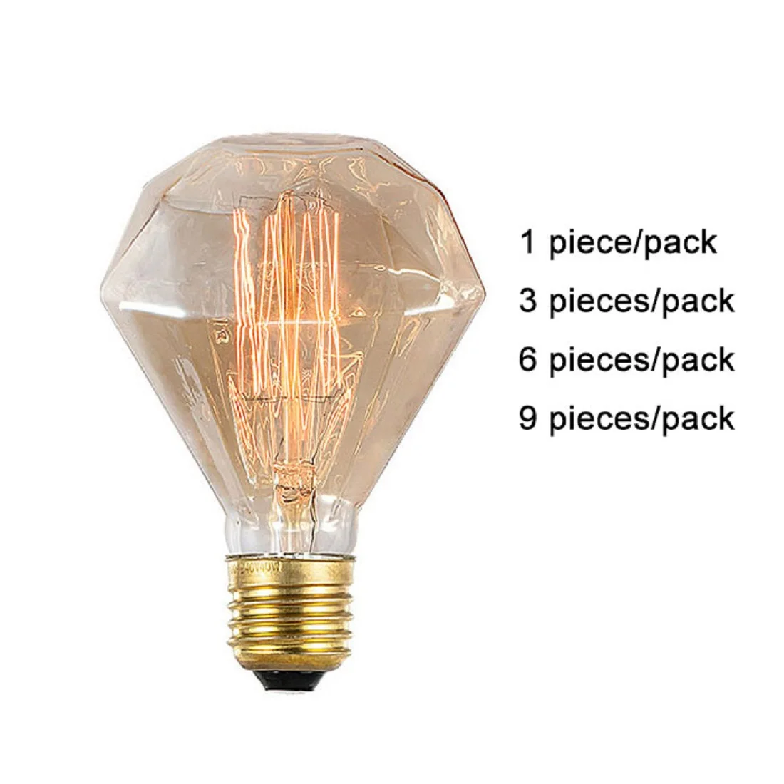 1-3-6-9pcs-Pack-40W-Dimmable-G95-Diamond-Incandescent-Edison-Bulb ...