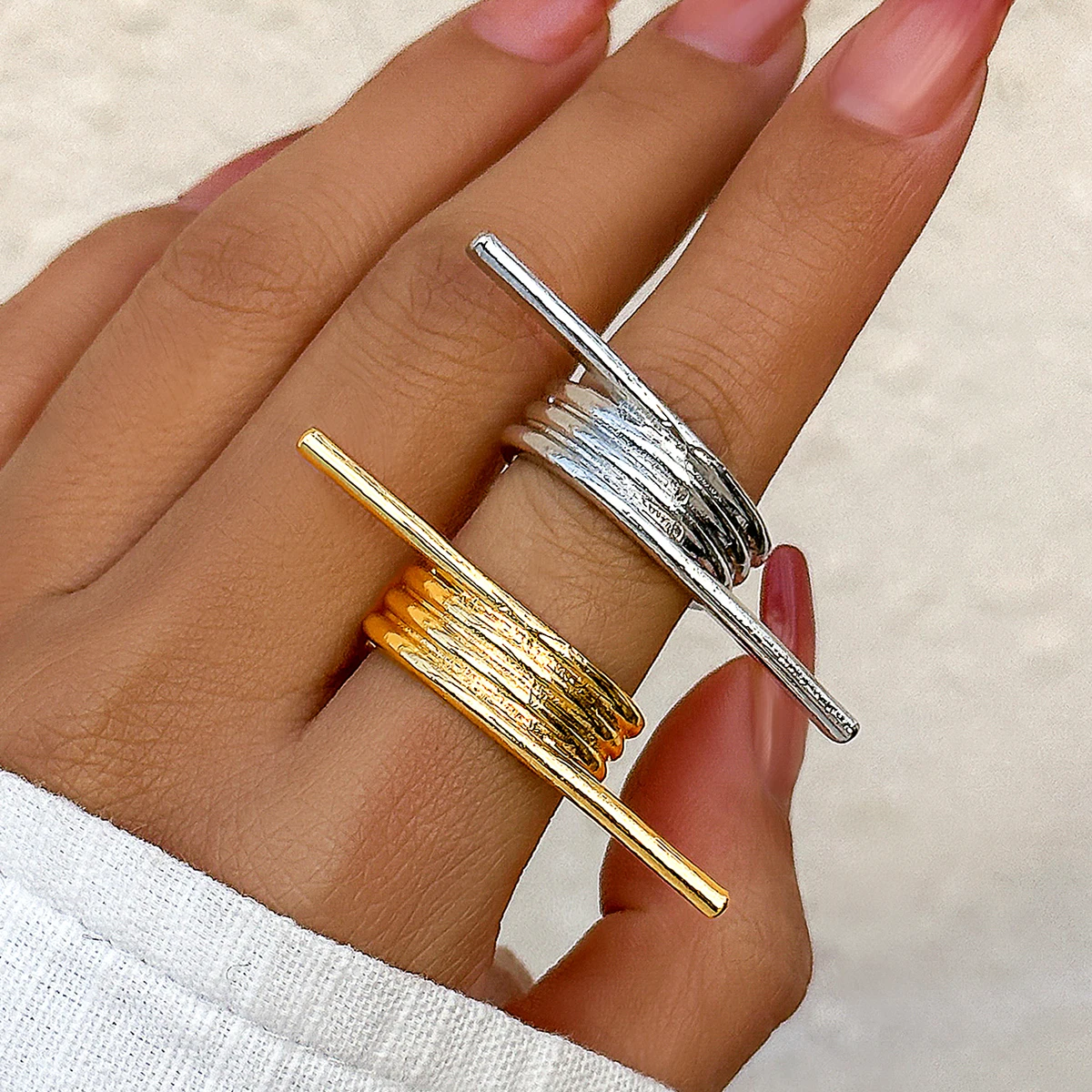 Unique-Irregular-Spring-Geometric-Open-Rings-Women-Trend-2024-Punk-Gold-Color-Adjustable-Finger ...