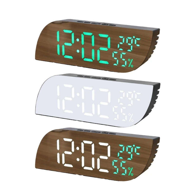 Alarm-Clock-with-Humidity-Indoor-Temperature-Bedroom-Electric-Clock-LED ...