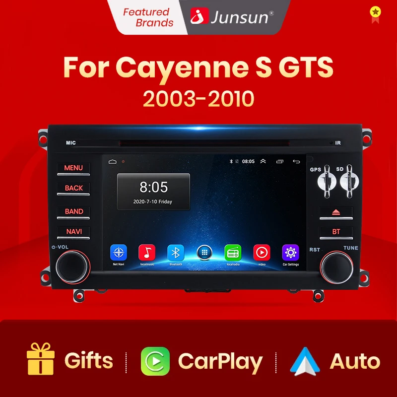 Junsun Autoradio AI Voice Android Auto avec écran pour Porsche Cayenne GTS 2003 2004 2005 2006 ...