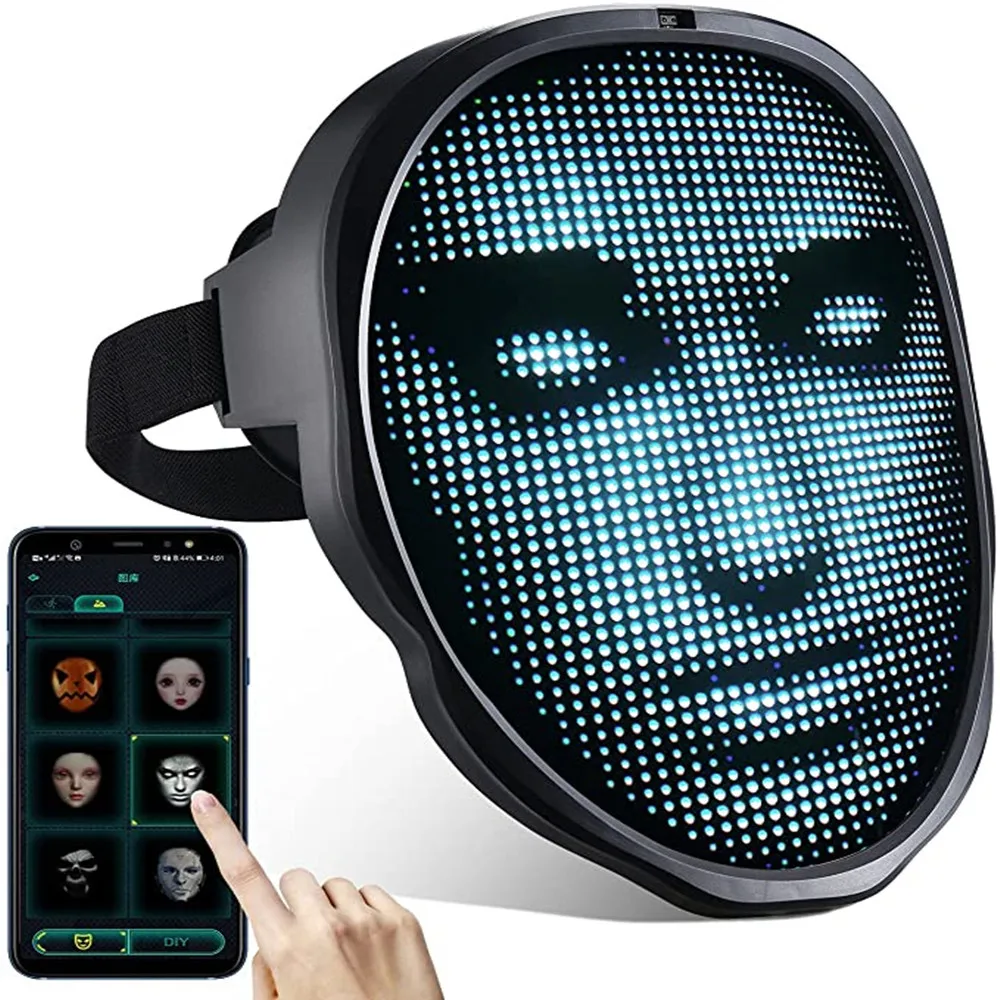 Christmas-Full-Color-Bluetooth-Programmable-LED-Face-Changing-Glowing ...