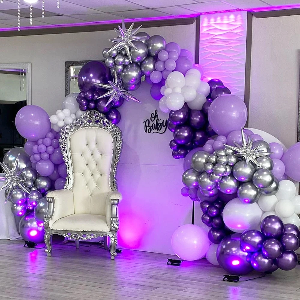 Purple And White Balloons