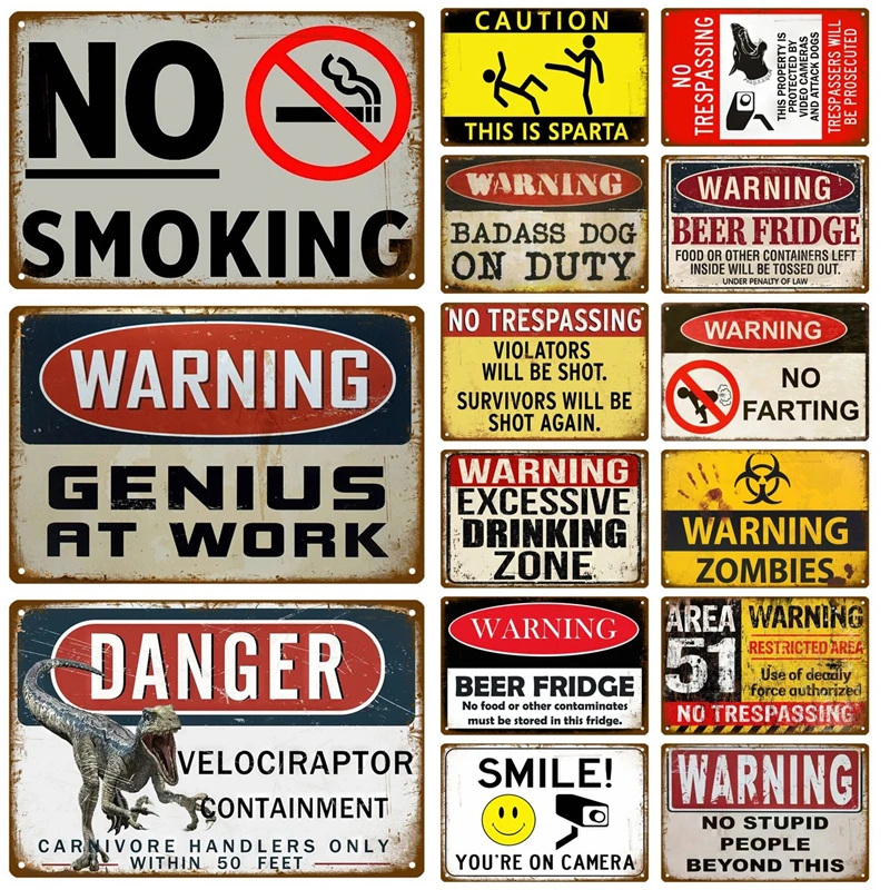 Vintage Home Decor Garage Metal Signs | Plaque Metal Vintage Warning ...