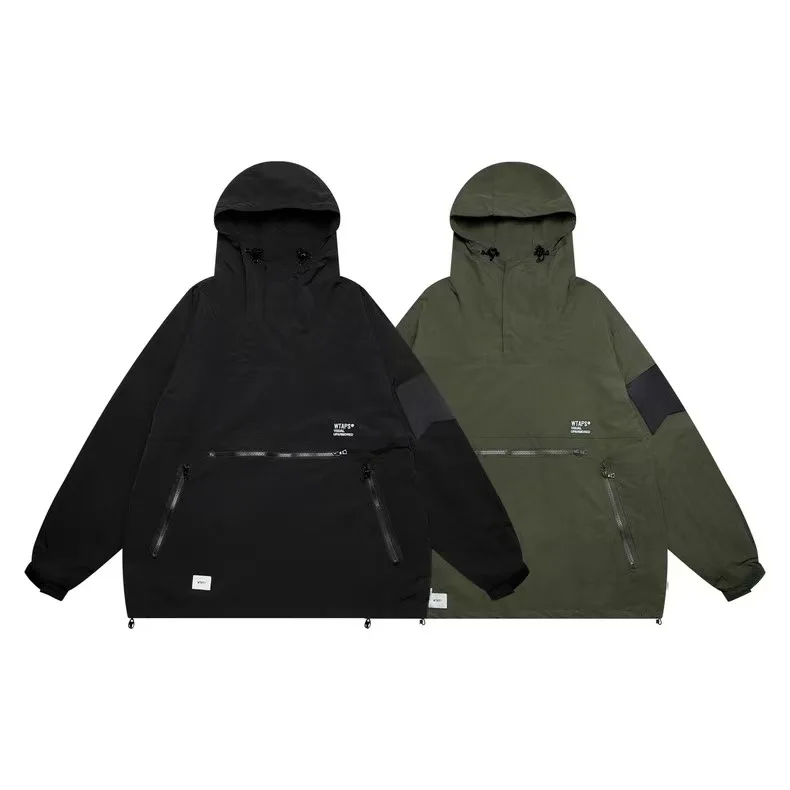 WTAPS-half-zip-hooded-pullover-jacket-nylon-jacket-storm-jacket-cargo ...