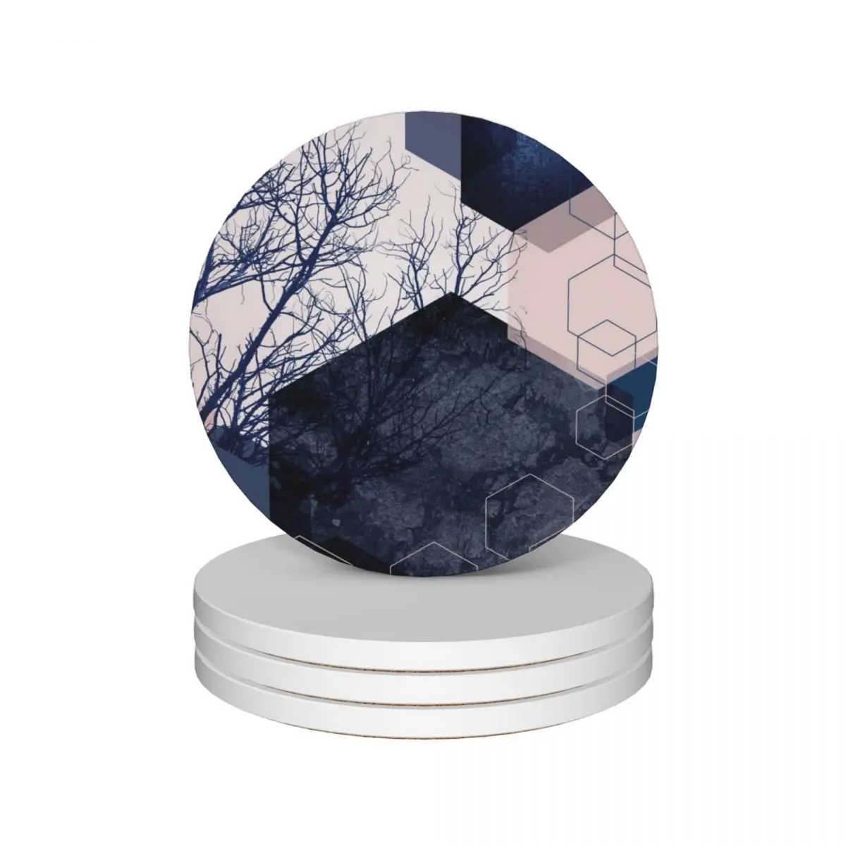 Hexagon-Landscape-Ceramic-Coasters-Set-of-4-Tea-cups-slate-for-coffee ...