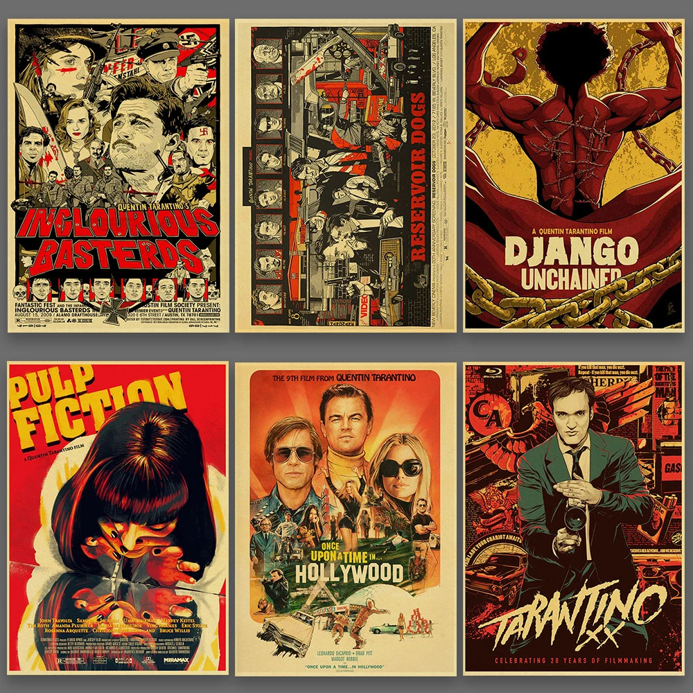 Poster retrô do filme Quentin Tarantino, Poster de parede, Pulp Fiction, Cão de reserva, Sino ...
