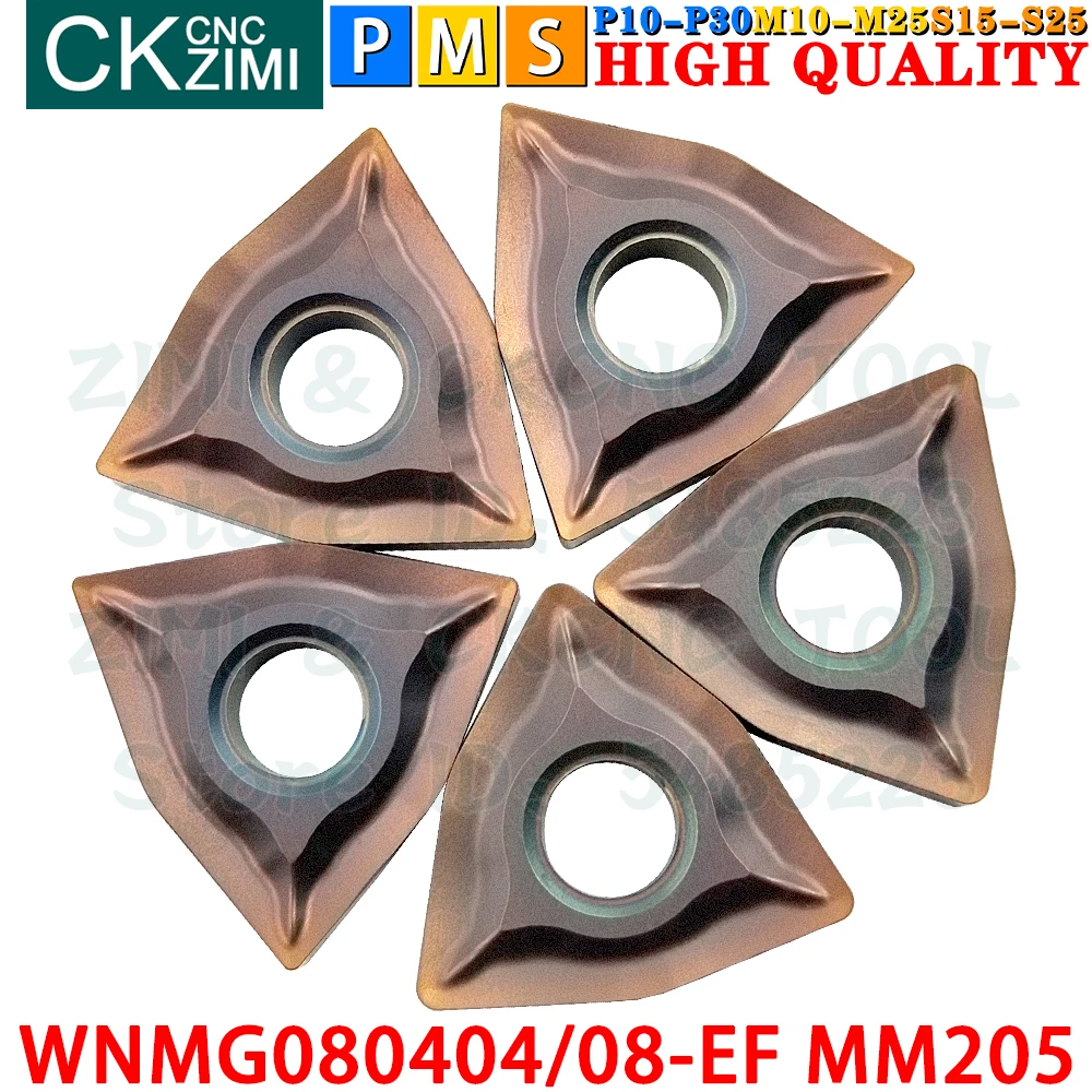 WNMG080404-EF MM205 WNMG080408-EF MM205 Carbide Inserts External Turning Inserts Tool WNMG CNC ...