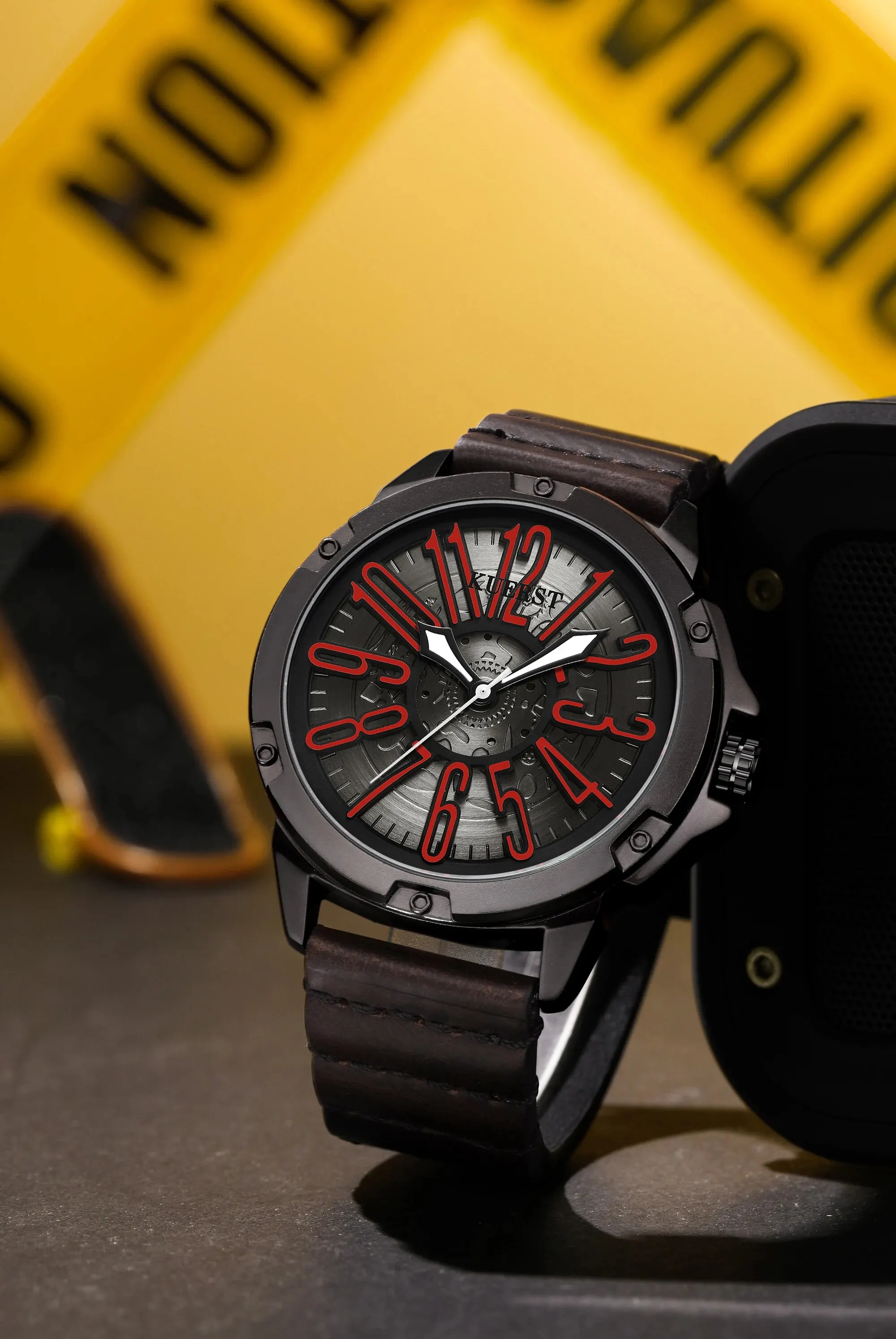 KUERST-Retro-round-Three-dimensional-Large-Digital-Style-Design-Quartz ...