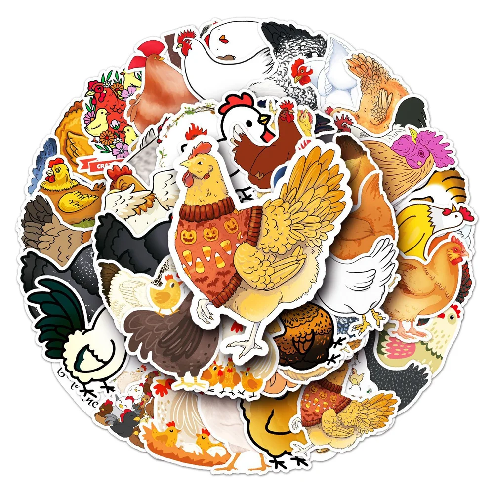 50pcs-Cute-Chicken-Hen-Stickers-Phone-Suitcase-Laptop-Ipad-Cartoon ...