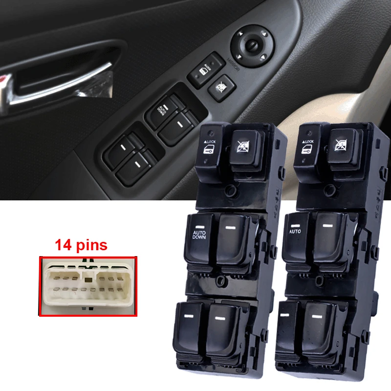 14 Pins Front Left Driver Side Master Electric Window Control Switch ...