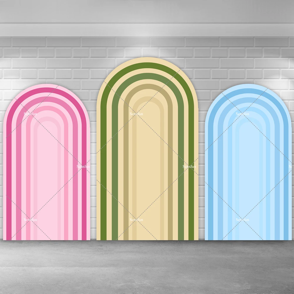 Fondo-de-arco-de-Color-rosa-azul-verde-arco-ris-reci-n-nacido-Baby ...